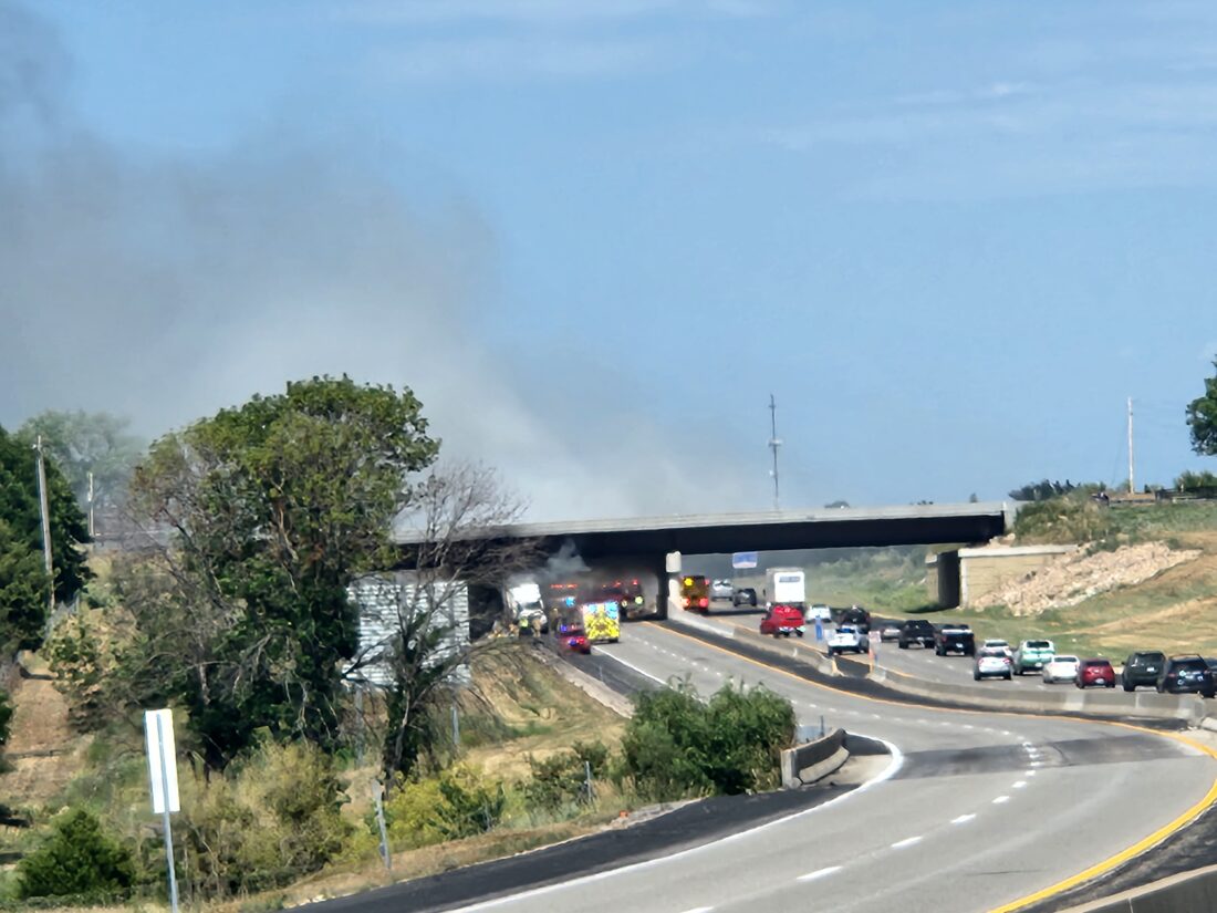 Emergency crews fight semitrailer fire on Kansas Turnpike east of ...